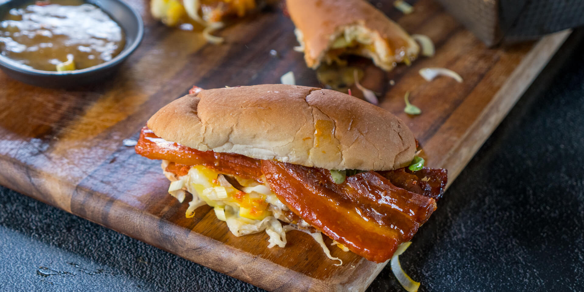 Eskort - Baked BBQ Rasher & Spicy Cheese Rolls with Maple and Brandy ...