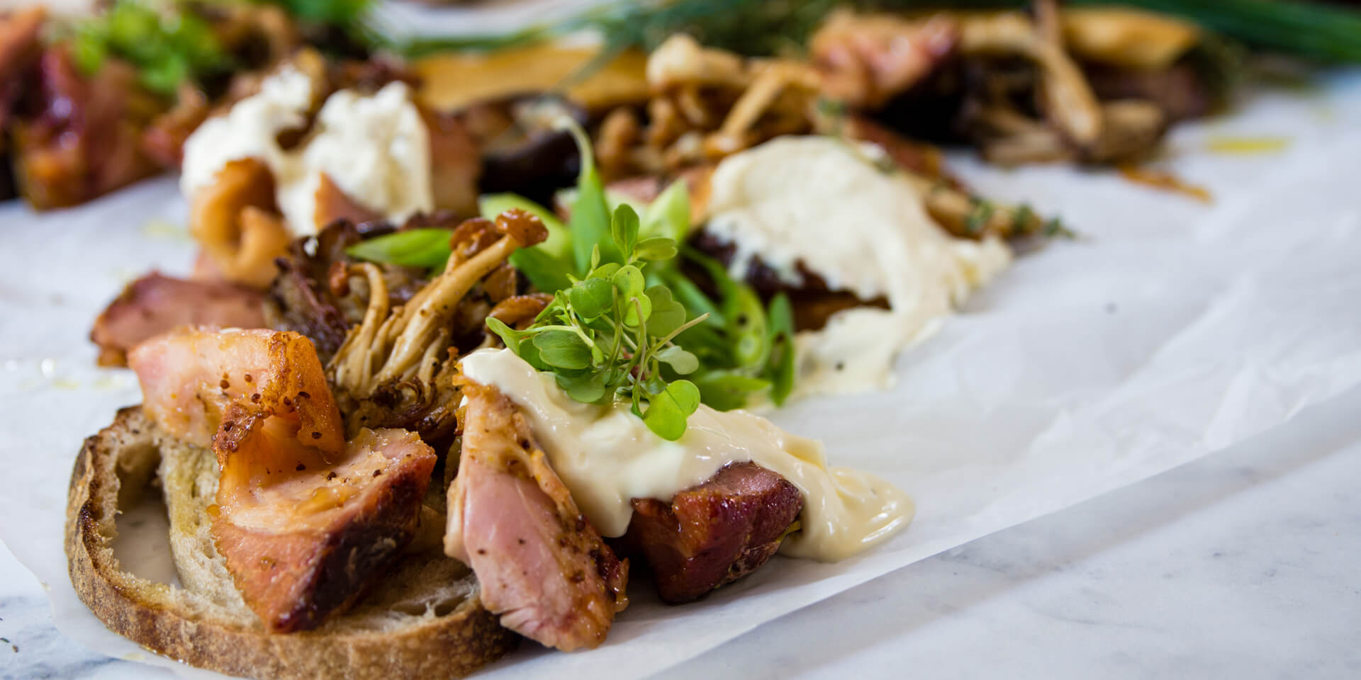 Wild Mushrooms on Toast with Craft Beer Eisbein - Eskort