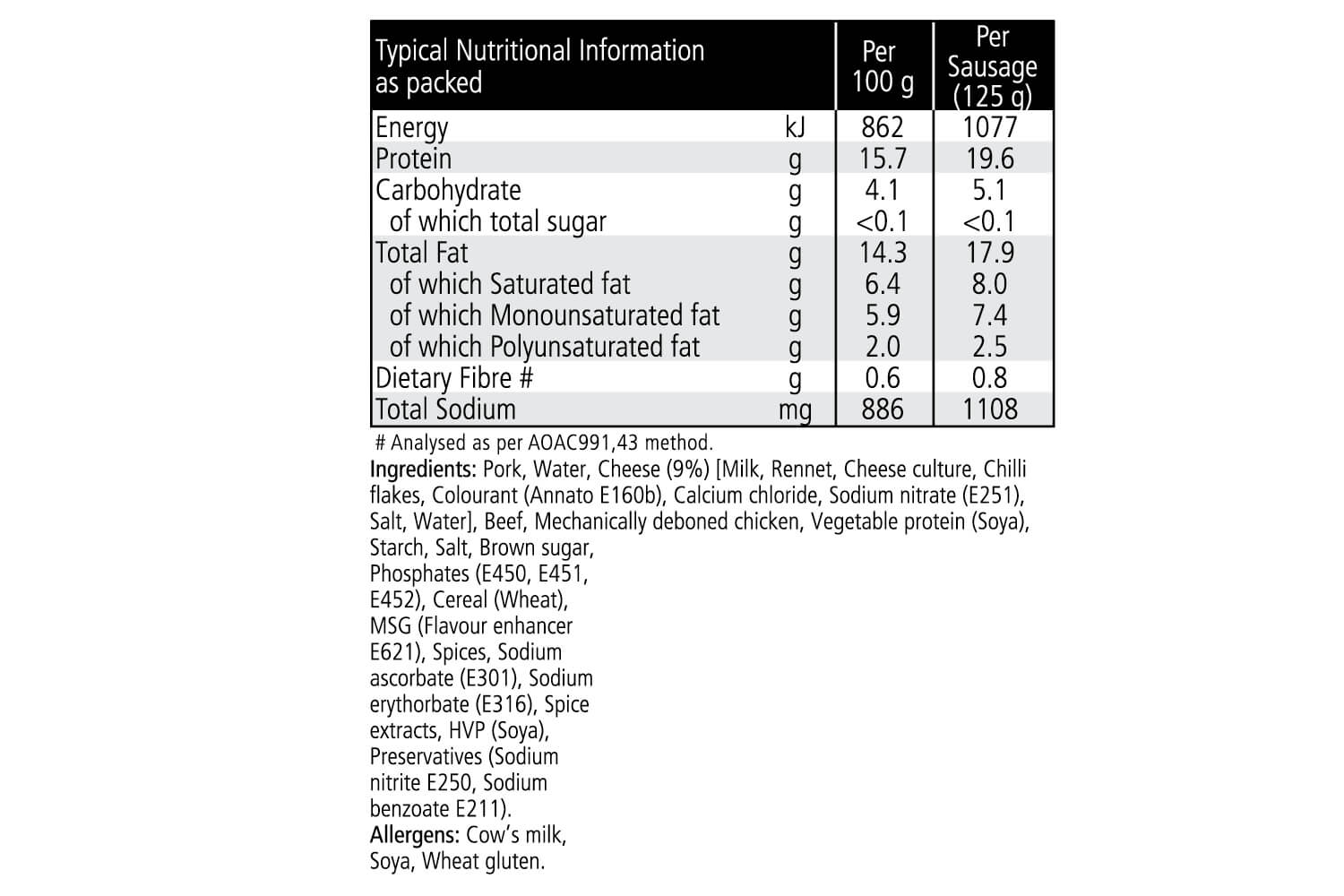 Footlong Chilli Cheese Russians - Eskort